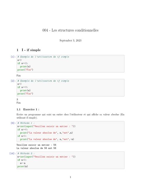 004 les structures conditionnelles pdf