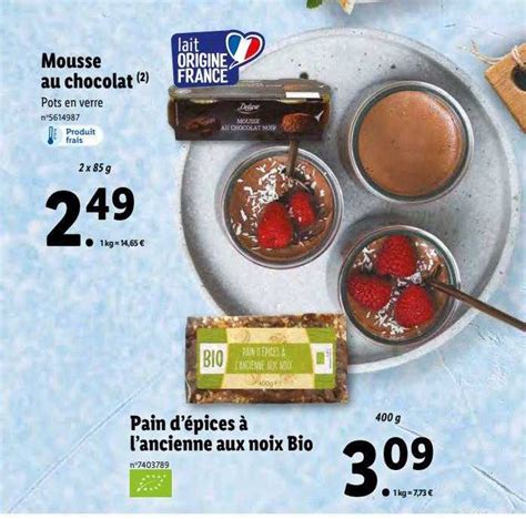 Promo Mousse Au Chocolat Deluxe Pain D épices à L ancienne Aux Noix