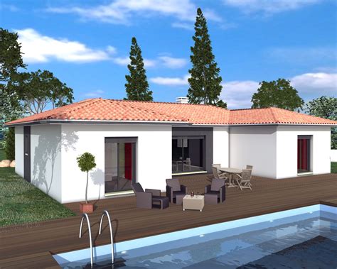 Maison Plain Pied Moderne En U