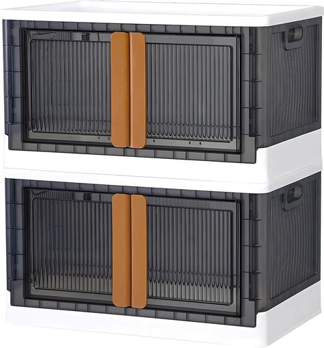 72L Pliable Boite Bac De Rangement Plastique Avec Roulettes Grande