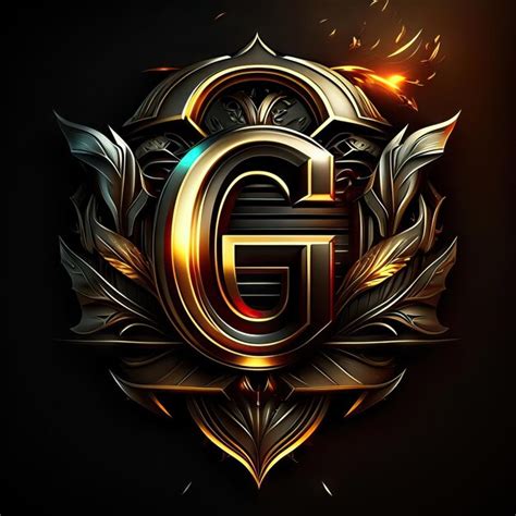 Logotipo De La Letra G Con Detalles Dorados Foto Premium