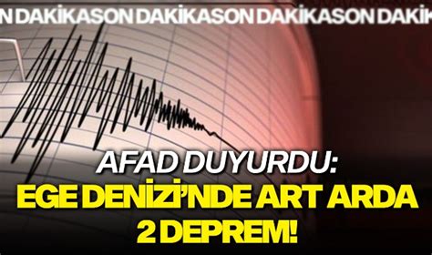 Afad Duyurdu Ege Denizi Nde Art Arda Deprem G Ncel Turgutlu Yank