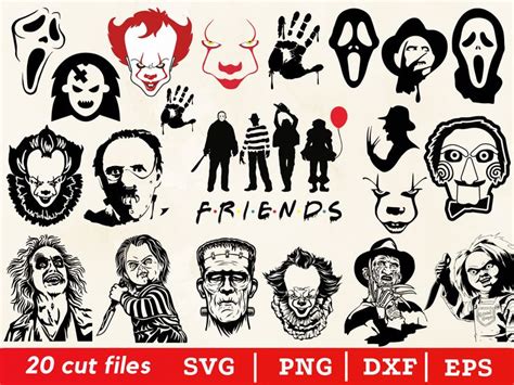Horror Movie Friends Svg Halloween Svg Freddy Krueger Svg Michael