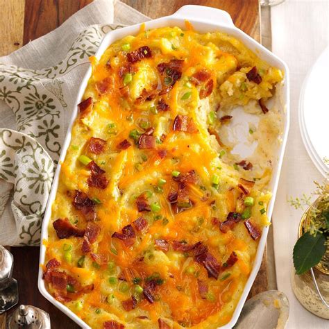 Twice Baked Cheddar Potato Casserole Recipe How To Make It Taste Of Home