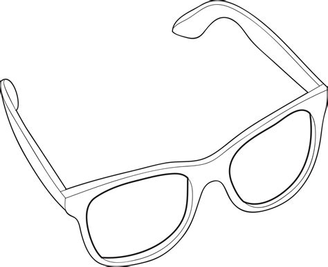 Glasses Template Cut Out Sketch Coloring Page