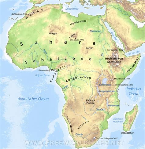 Karte Von Afrika Freeworldmaps Net