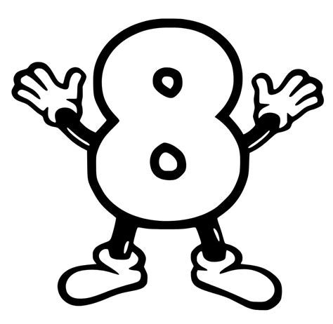 Desenhos de Número 8 Para Crianças para Colorir e Imprimir