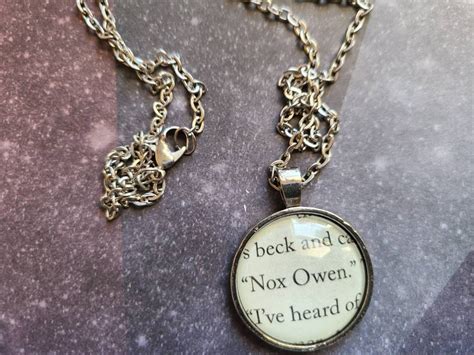 Throne Of Glass Nox Owen Book Page Necklace Etsy