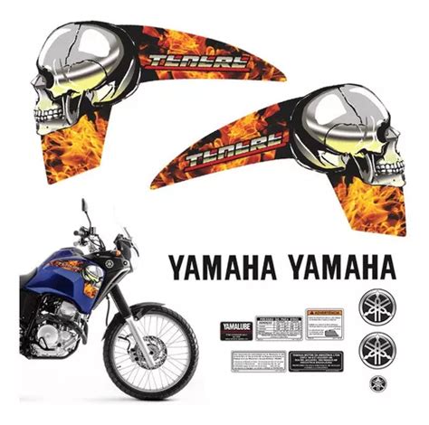 Adesivos Tenere 2013 Moto Yamaha Faixa Tanque Caveira Chamas