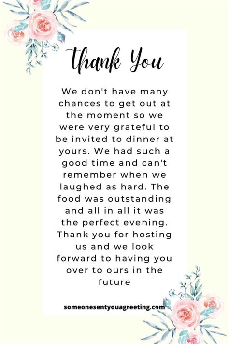 Ways To Say Thank You For Dinner Someone Sent You A Greeting
