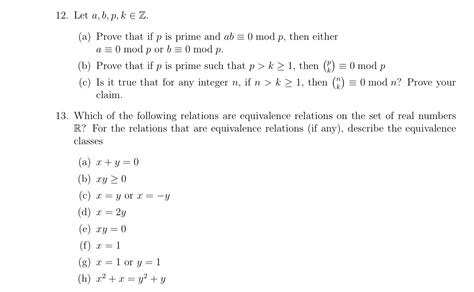 solved 12 let a b p k e z a prove that if p is prime