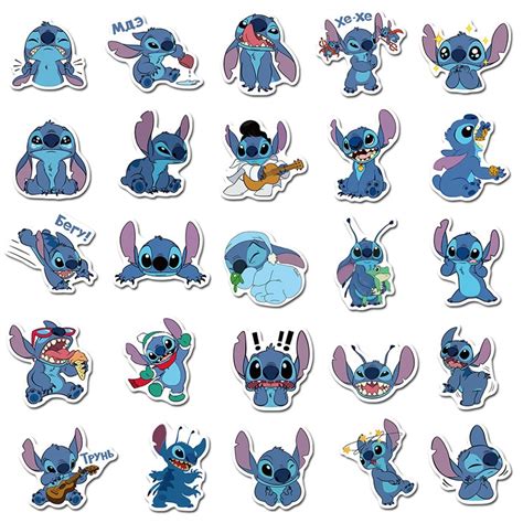 Set 50 Stickere Vinil Model Lilo And Stitch Multicolor EMAG Ro