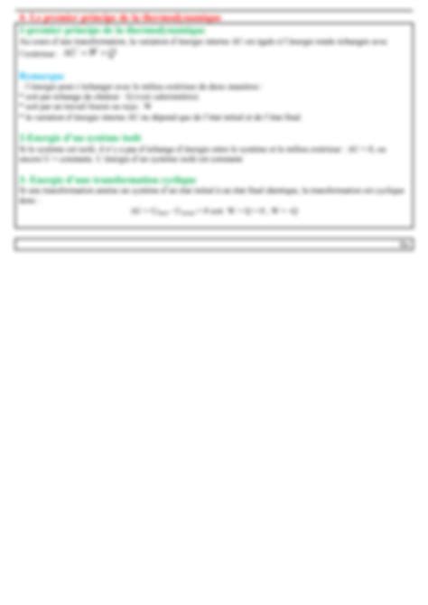 SOLUTION Resume Travail Et Energie Interne 1bac Biof Sciences