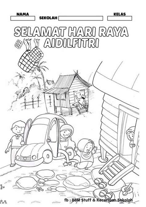 Mewarna Hari Raya Aidilfitri Colouring Pages Village Mall Hari Raya
