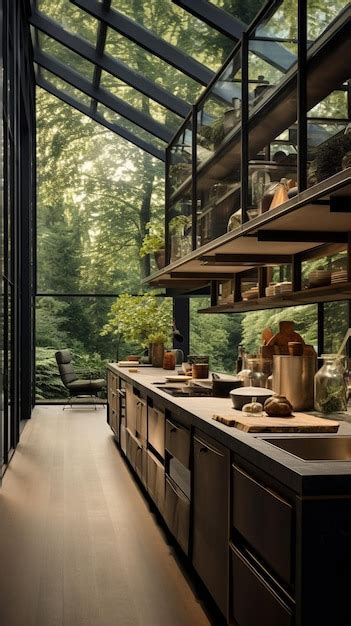 Premium Photo There Is A Kitchen With A Lot Of Counter Space And A