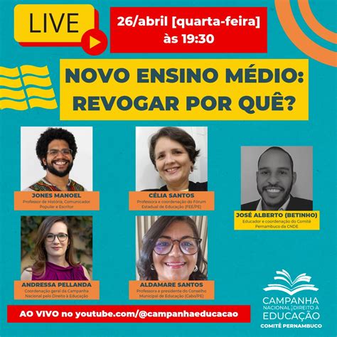 Campanha Nacional pelo Direito à Educação on Twitter É hoje às 19h30