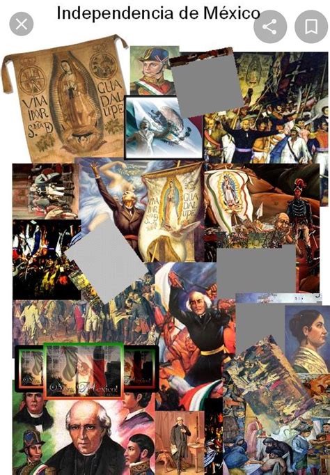 elabora un collaje de la independencia de México aiudaaa es para hoy