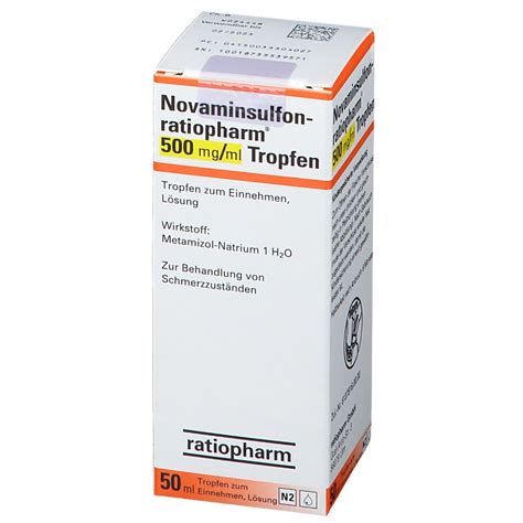 Novaminsulfon Ratiopharm 500 Mg Ml Tropfen 50 Ml Mit Dem E Rezept