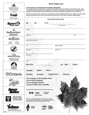 Fillable Online NCCP Profile Form Fax Email Print PdfFiller
