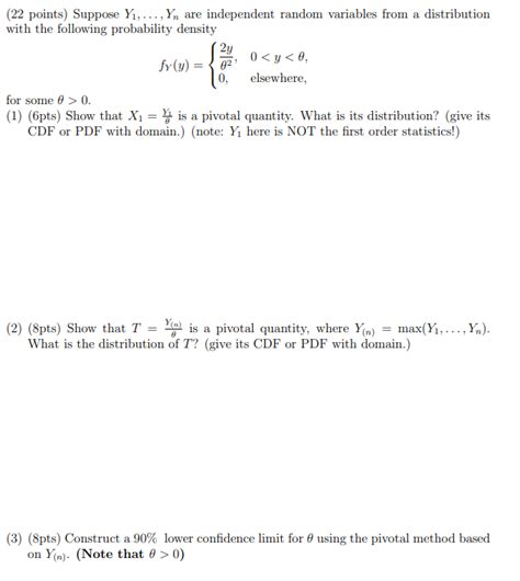 solved 22 points suppose y1 … yn are independent random