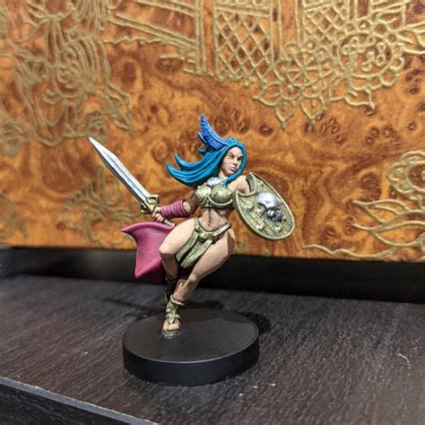 Female Amazon Warrior Mini Dnd Tabletop RPG Miniature D D Etsy
