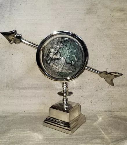 Globo Terraqueo Mapamundi Astrolabio Mapa Antiguo Cromado En Venta En