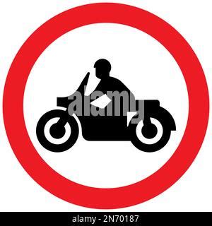 Solo Motorcycles Prohibited Road Sign On White Background Stock Photo