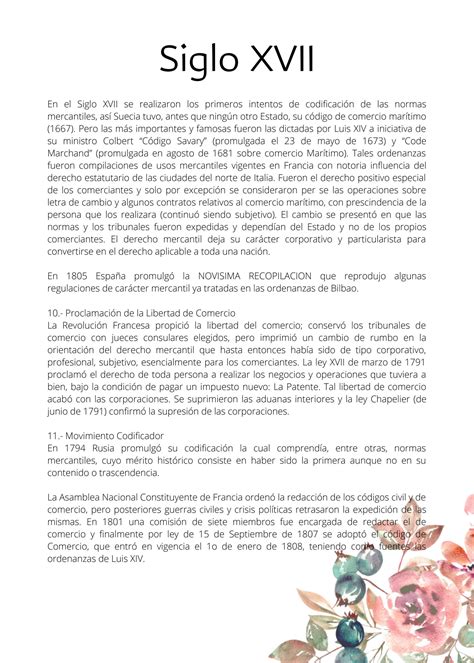 Solution Evoluci N Hist Rica Del Derecho Mercantil En Los Siglos Xvii