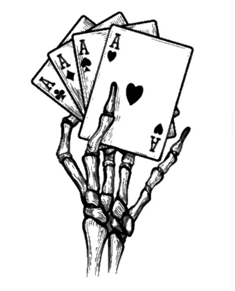 Skeleton Hand Holding Cards Tattoo Skeleton Art Drawing Skeleton