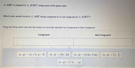 solved abc is mapped to a b c using each of the given rules which rules would result in a [math]