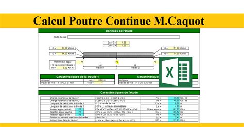 calcul poutre béton armé excel