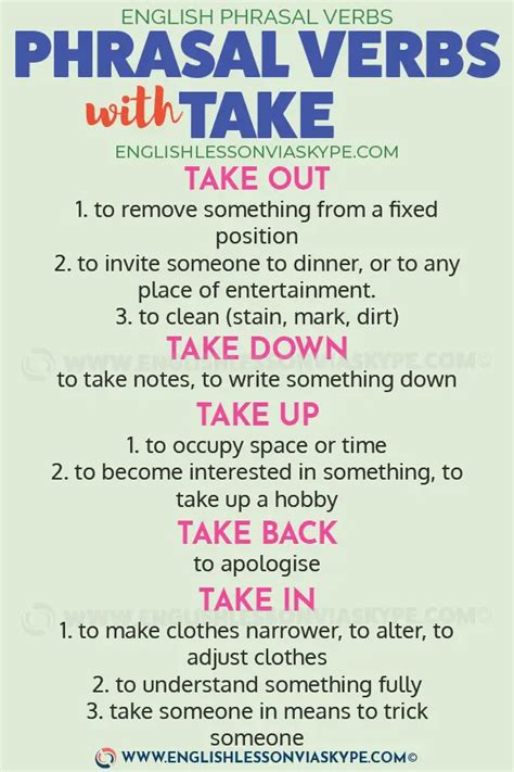 Phrasal Verbs With Take With Meanings And Examples Artofit