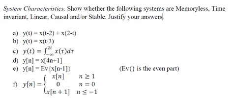 solved system characteristics show whether the following