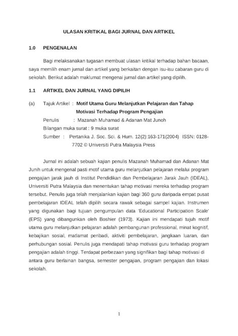 Docx Contoh Kritikan Dokumen Tips