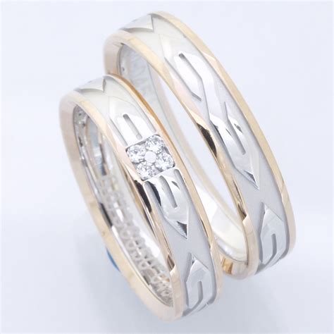eheringe shop Günstige Bicolor Trauringe 585 Weissgold Rotgold P4223708