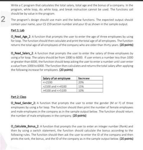 solved write a c program that calculates the total salary