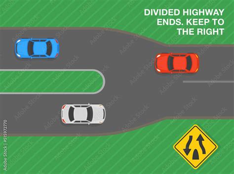 Safe Driving Tips And Traffic Regulation Rules Divided Highway Ends