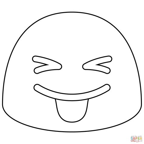 Squinting Face With Tongue Emoji Coloring Page Free Printable