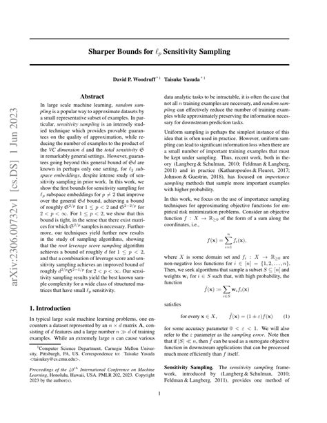 pdf sharper bounds for ell p sensitivity sampling