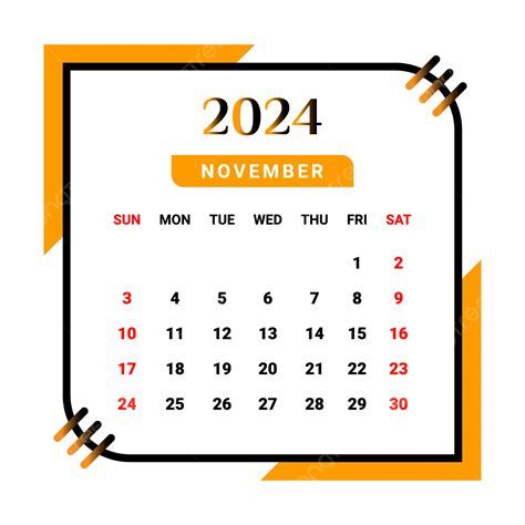 Calendario Noviembre Vector Png Dibujos Noviembre Calendario