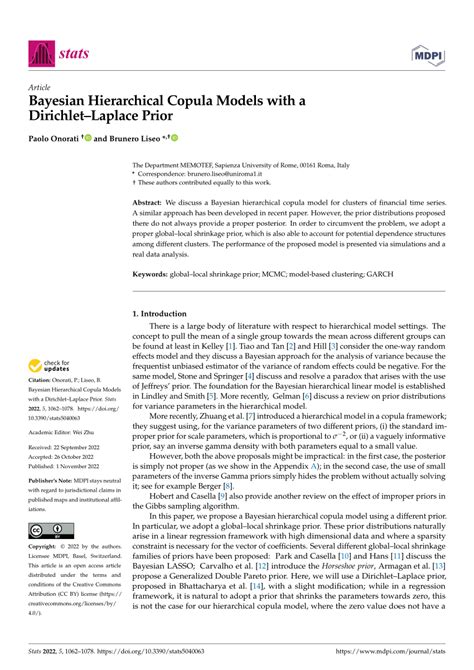 pdf bayesian hierarchical copula models with a dirichlet laplace prior