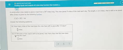 [solved] o graphs and functions h finding inputs and outputs of a two step course hero