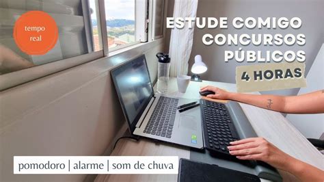 44 ESTUDE COMIGO 4 HORAS TEMPO REAL POMODORO E SOM AMBIENTE