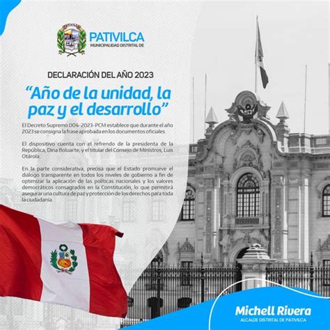 Nombre Del A O A O De La Unidad La Paz Y El Desarrollo