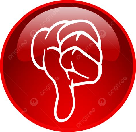 Red Thumb Down Button Push Flop Sign Icon Png Transparent Image And
