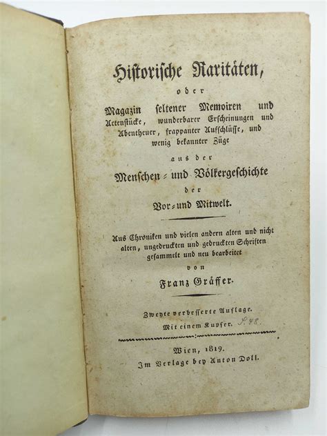 Historische Raritäten oder Magazin seltener Memoiren und Actenstücke