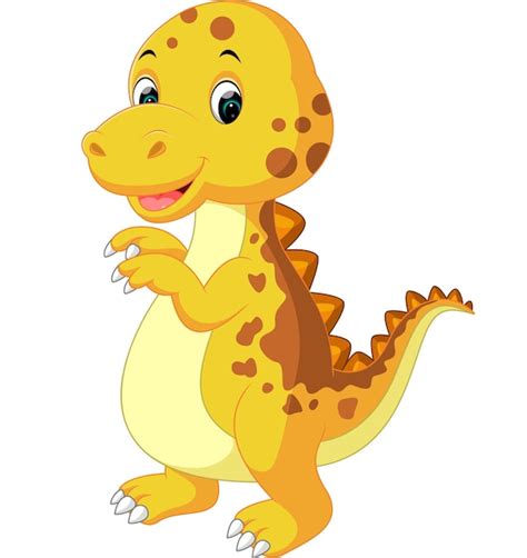 Desenho De Dinossauro Beb Fofo Vetor Premium