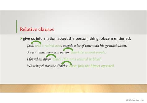 Defining Non Defining Relative Cla English Esl Powerpoints