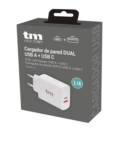 Cargador De Pared Dual Usb A Usb C Tm Electron