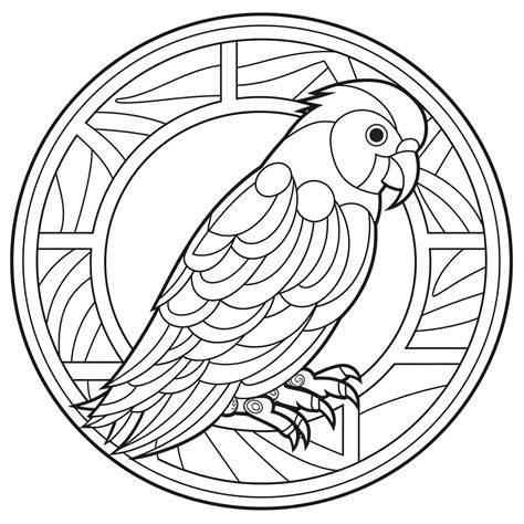 Lorikeet Inspired Mandala Art Coloring Page